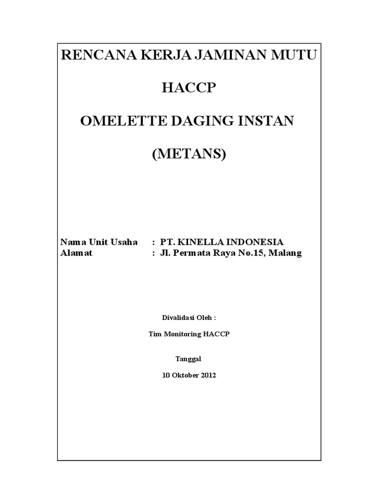 Contoh RKJM Daging | PDF