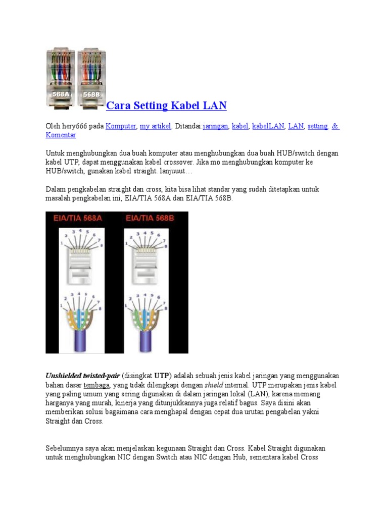 Cara Setting Kabel | PDF