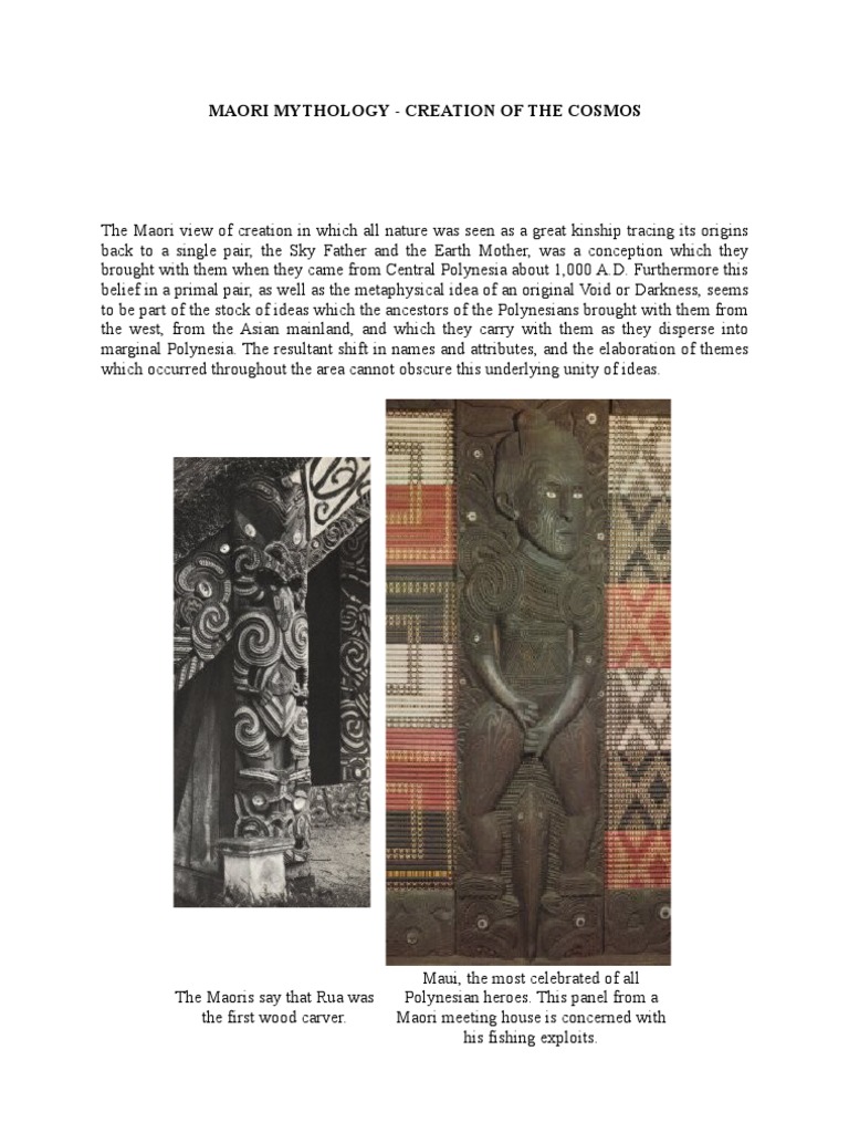 Maori Mythology - Creation of The Cosmos | PDF | Māori People | Polynesia