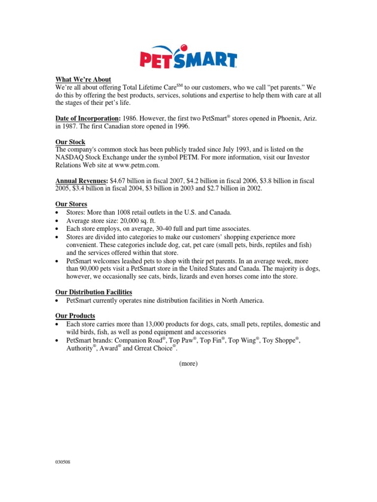 PetsMart Overview | PDF | Pet | Animals And Humans