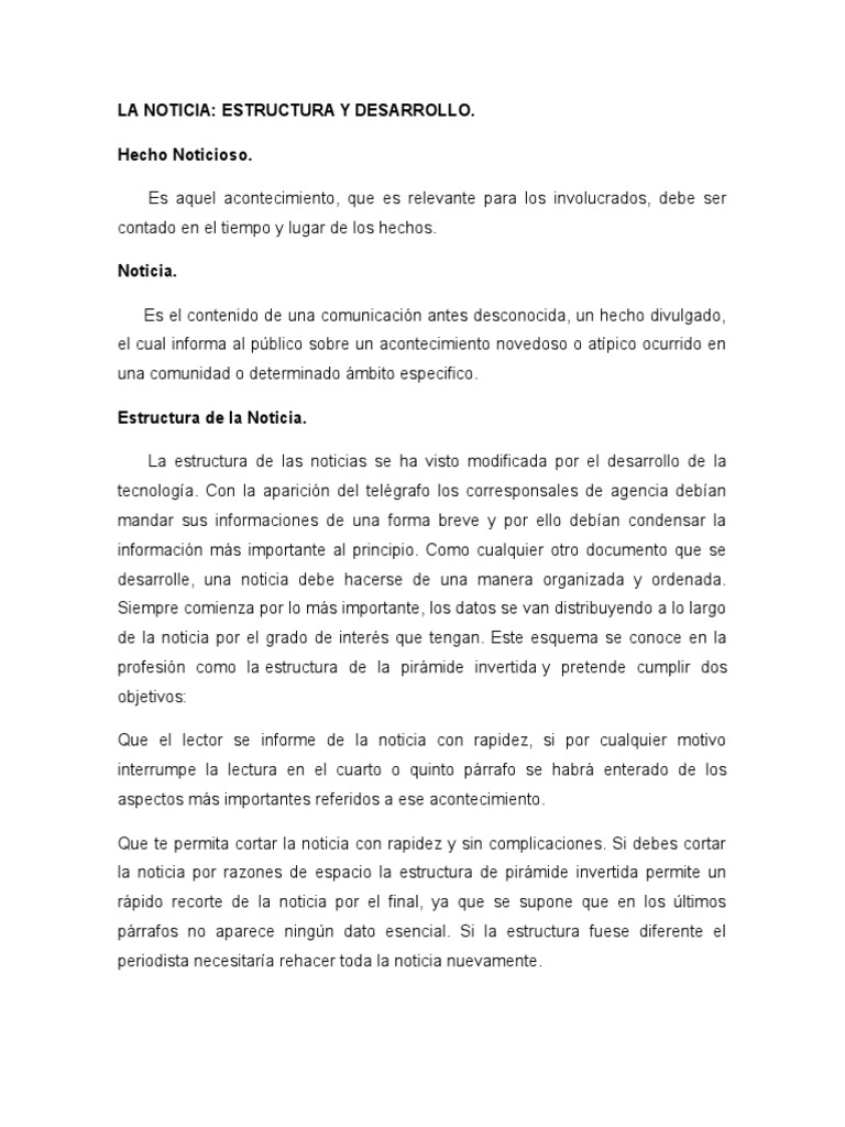 Estructura de La Noticia | PDF | Radio | Noticias