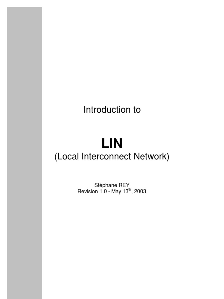 Introduction To LIN (Local Interconnect Network) | PDF | Osi Model | Data Transmission