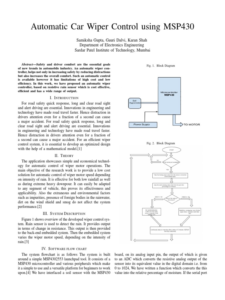 Automatic Car Wiper | PDF | Manufactured Goods | Electrical Engineering