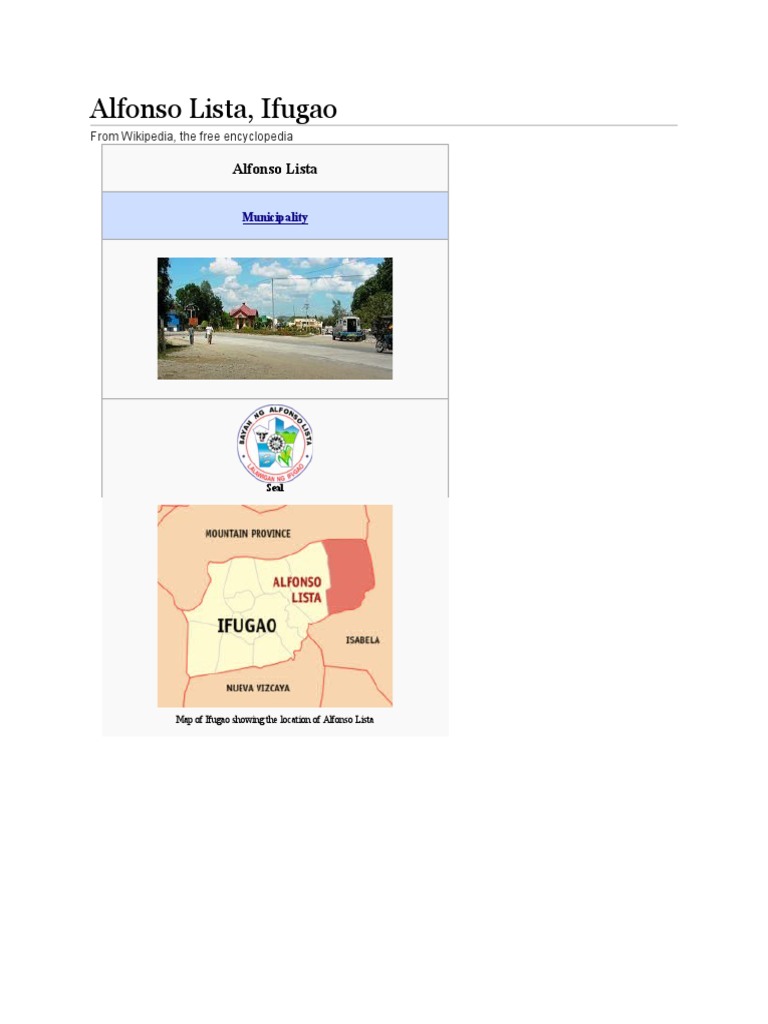 Alfonso Lista, Ifugao Overview | PDF