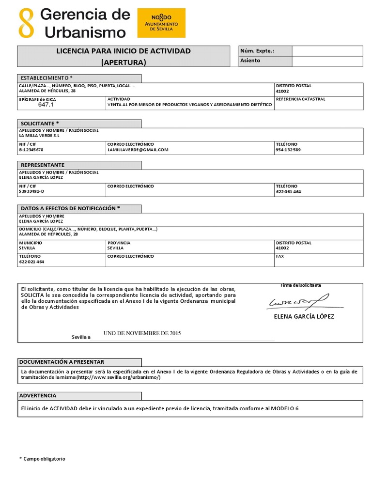 Licencia de Apertura -MODELO 10- A