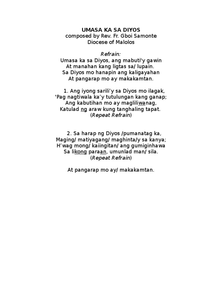 Umasa Ka Sa Diyos | PDF