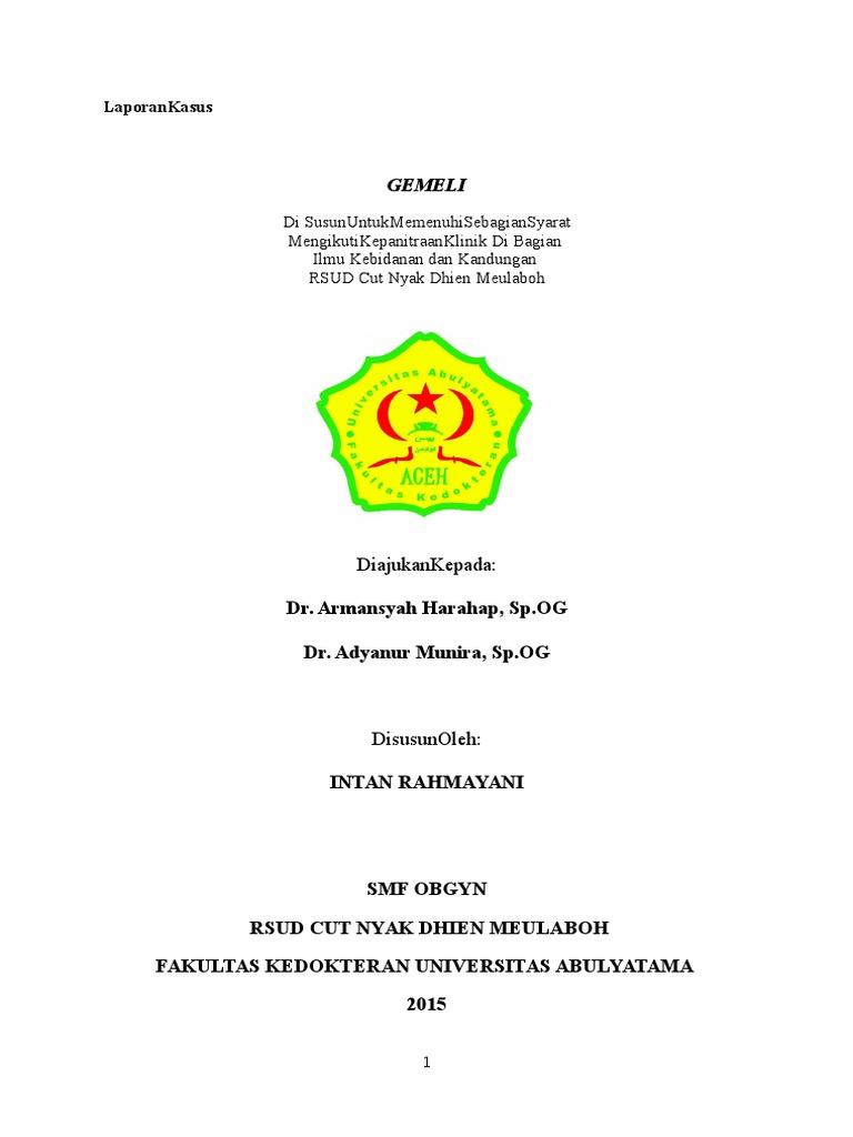 Laporan Kasus Gemeli | PDF