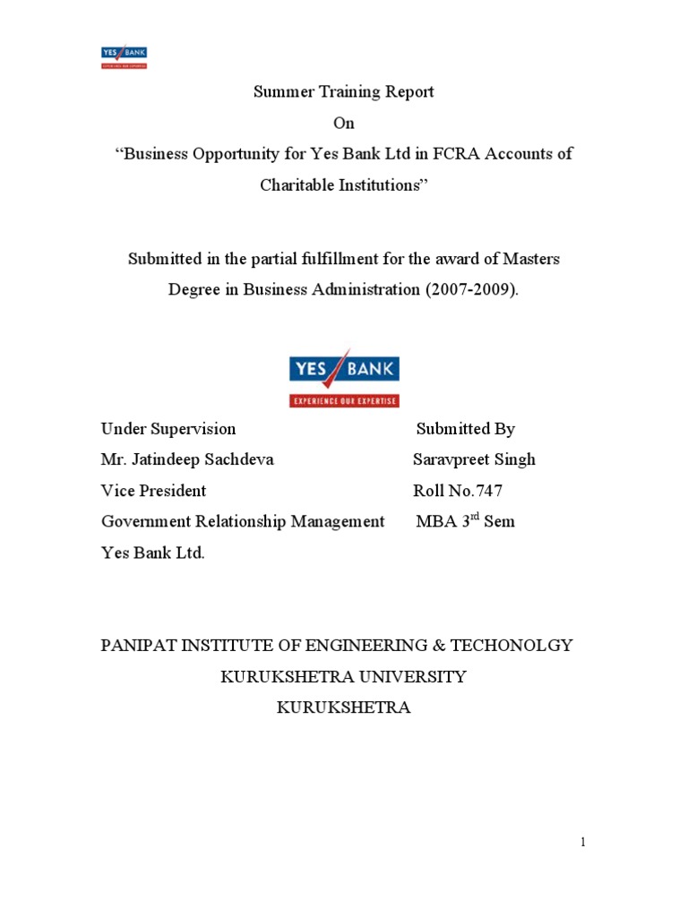 Yes Bank Project Report | PDF | Banks | Banking