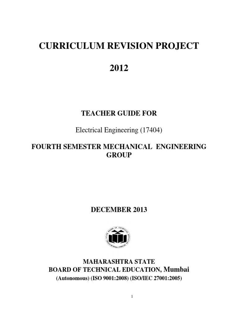 Electrical Engineering Curriculum Guide | PDF | Curriculum | Electric Motor