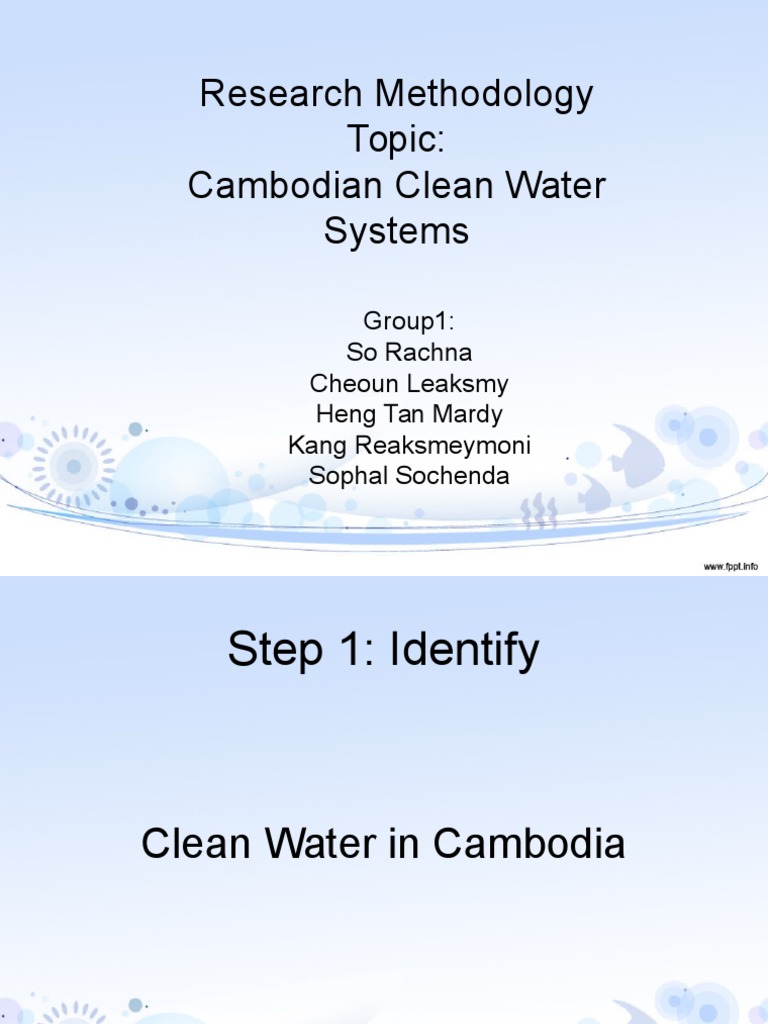 Research Methodology Topic: Cambodian Clean Water Systems | PDF