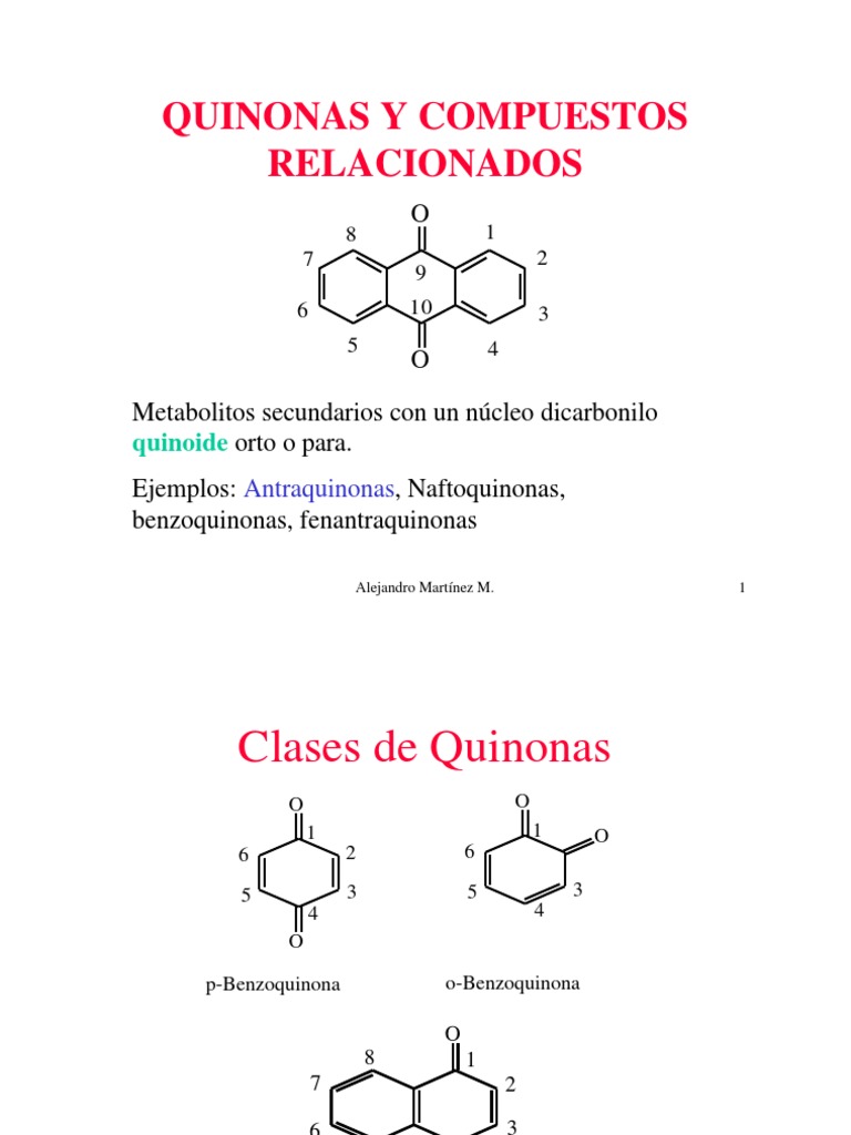 Quinonas: Clases, Nomenclatura y Extracción | PDF | Cromatografía ...
