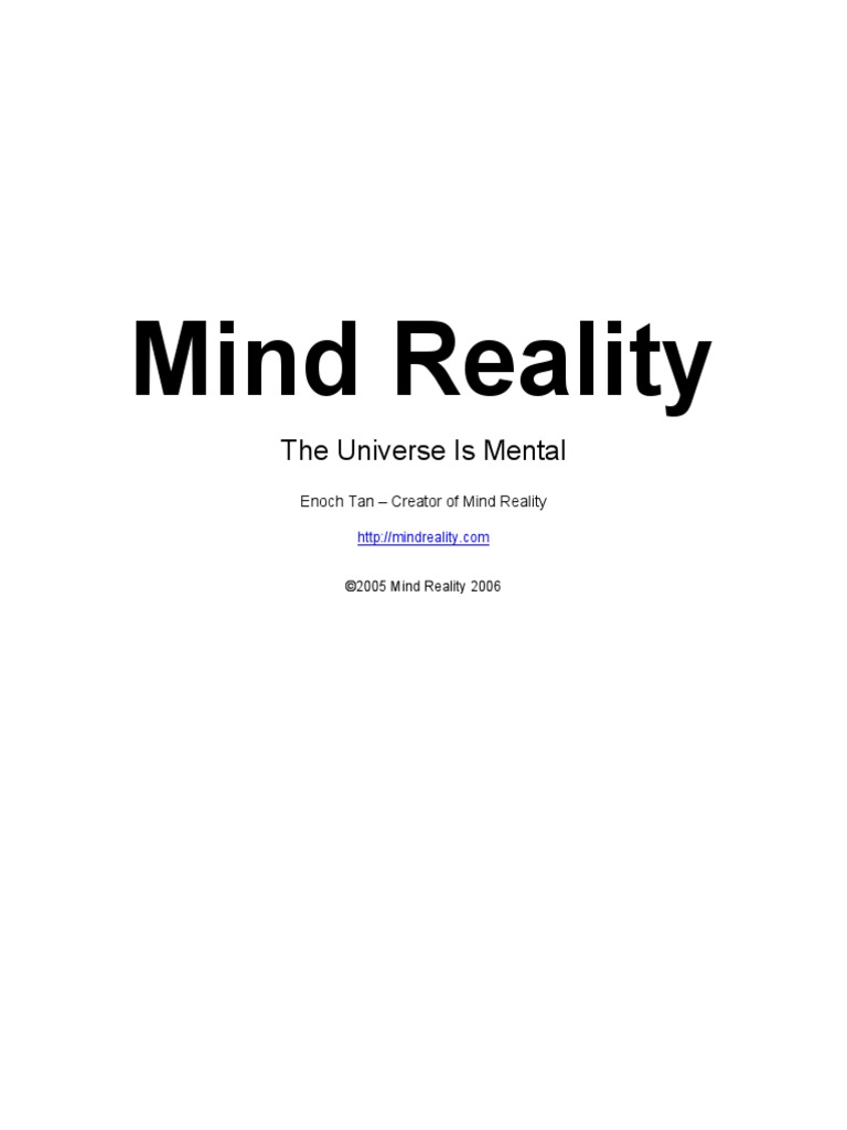 Mind Reality | PDF | Reality | Matter