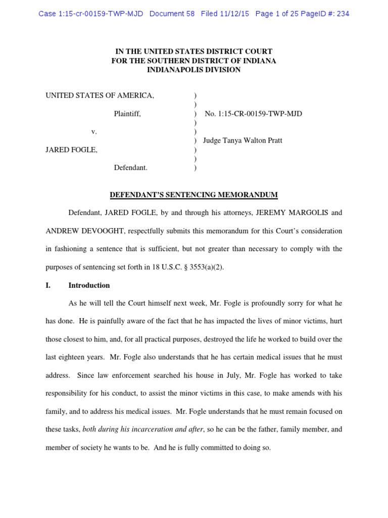 Sentencing Memorandum | PDF | United States Federal Sentencing ...