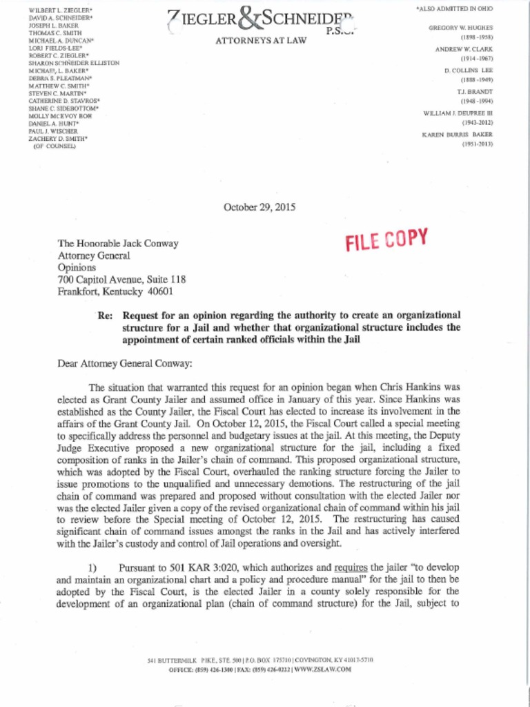 Request For Attorney General Opinion Letter | PDF