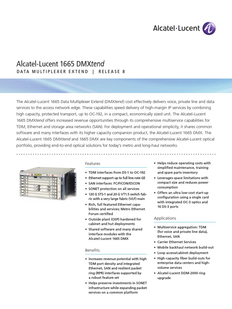 Alcatel-Lucent 1665 DMXtend :: Datasheet | PDF | Network Architecture ...