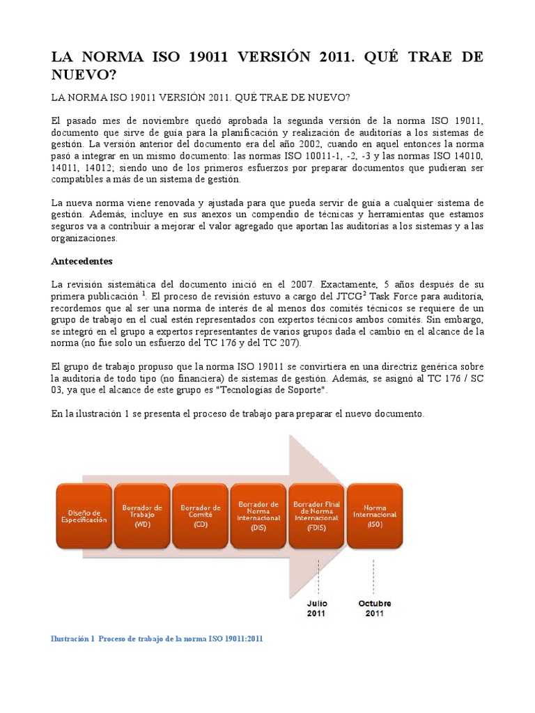 La Norma Iso 19011 Versión 2011 | Organización internacional para la ...