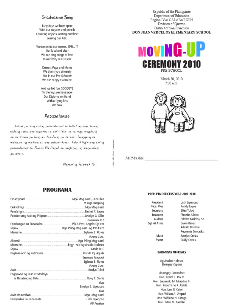 Moving Up Ceremony | PDF
