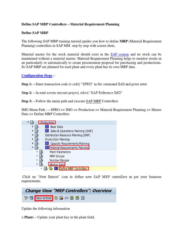 Define SAP MRP Controllers | PDF | Computers