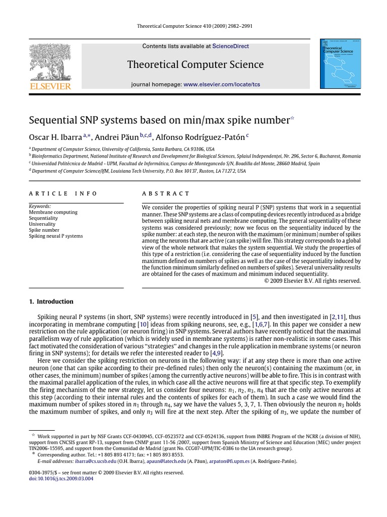 Sequential SNP Systems Based On Min/max | PDF | Instruction Set | Determinism