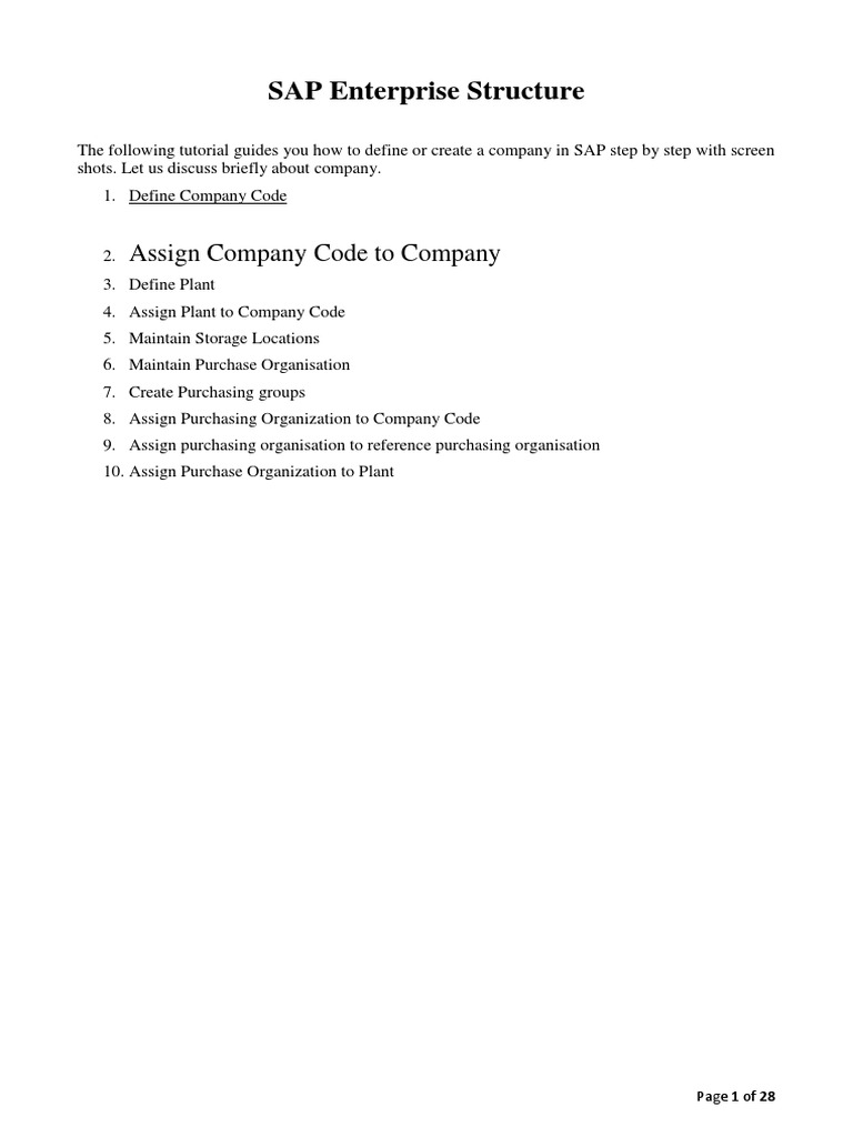 SAP Enterprise Structure | PDF | Software | Computing