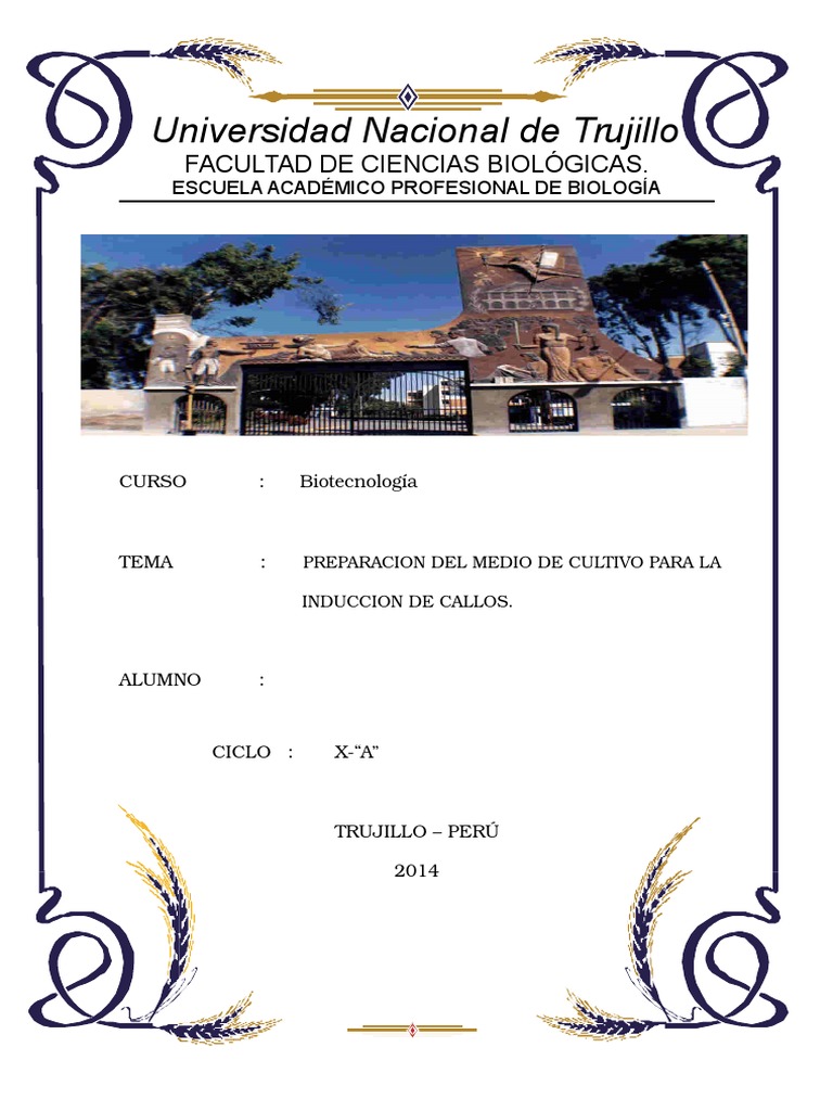 Medio para Induccion de Callos | PDF | Biología | Ciencias de la vida