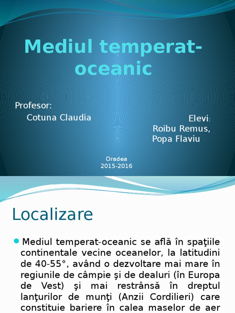 Mediul Temperat Oceanic | PDF