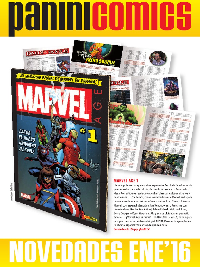 Novedades PANINI Enero 2016 | PDF | Comics Marvel | Ficción de superhéroes