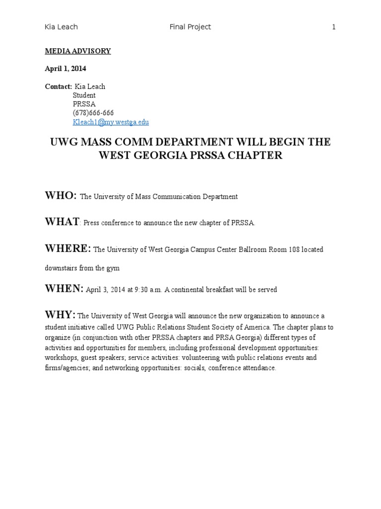Media Advisory | PDF | Social Science