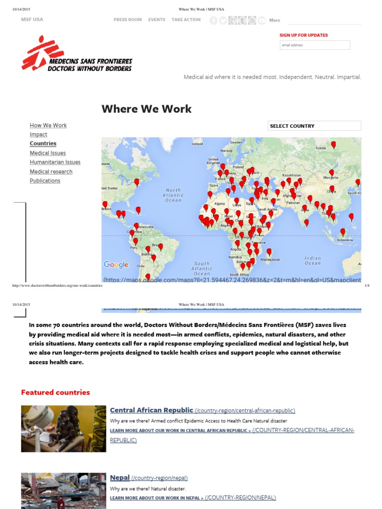 Where We Work - MSF Usa | PDF | Médecins Sans Frontières | Public Sphere