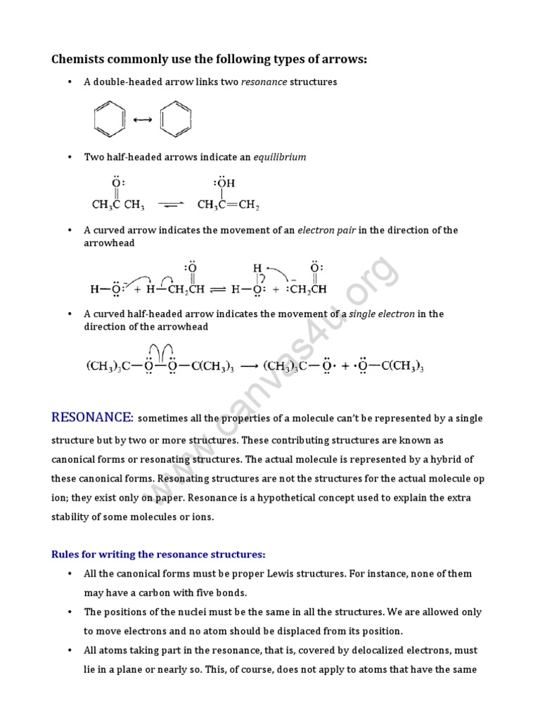 Drawing Resonance Structures - Organic Chemistry | PDF | Covalent Bond ...