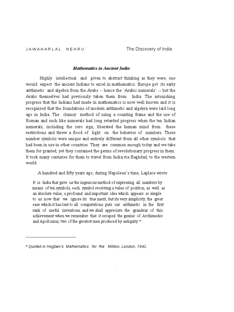 Mathematics in Ancient India | PDF | Square Root | Algebra