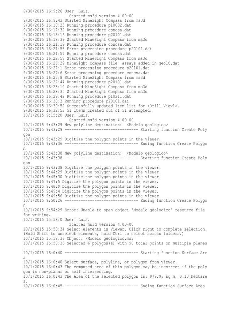 Minesight Audit | PDF | Polygon | Volume