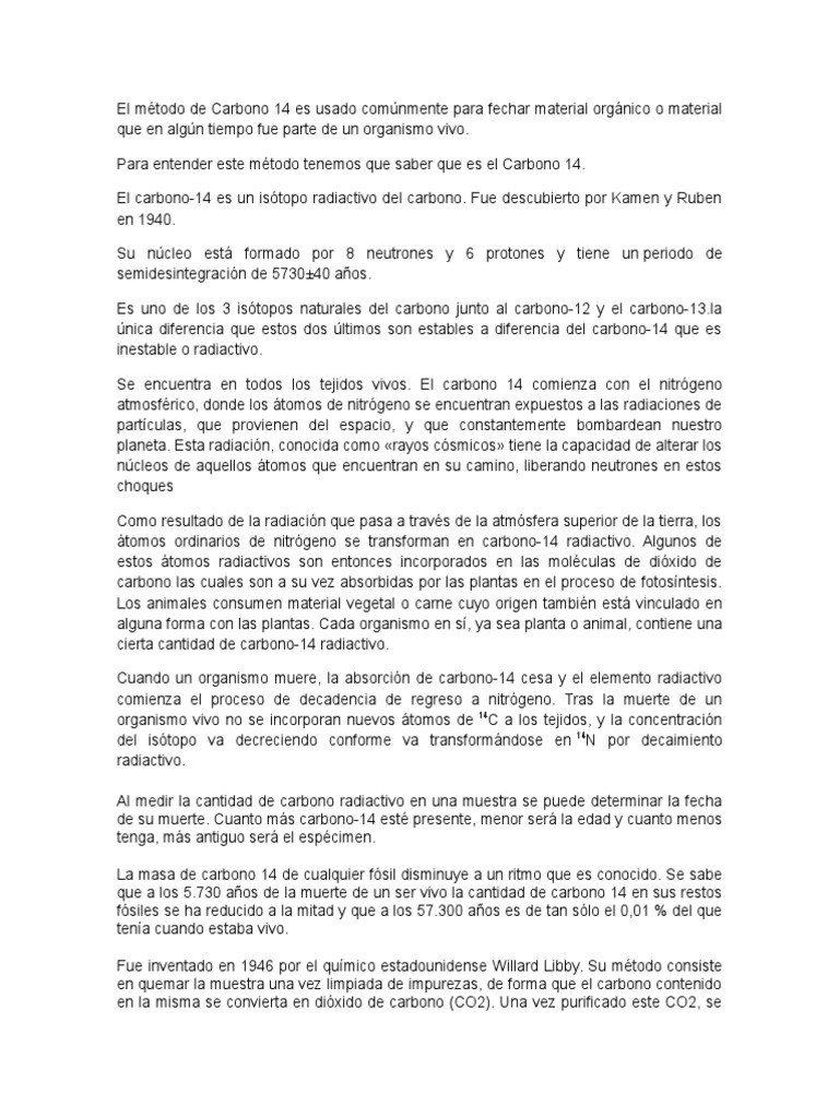 Fechado Con Carbono 14 | PDF | Datación por radiocarbono ...
