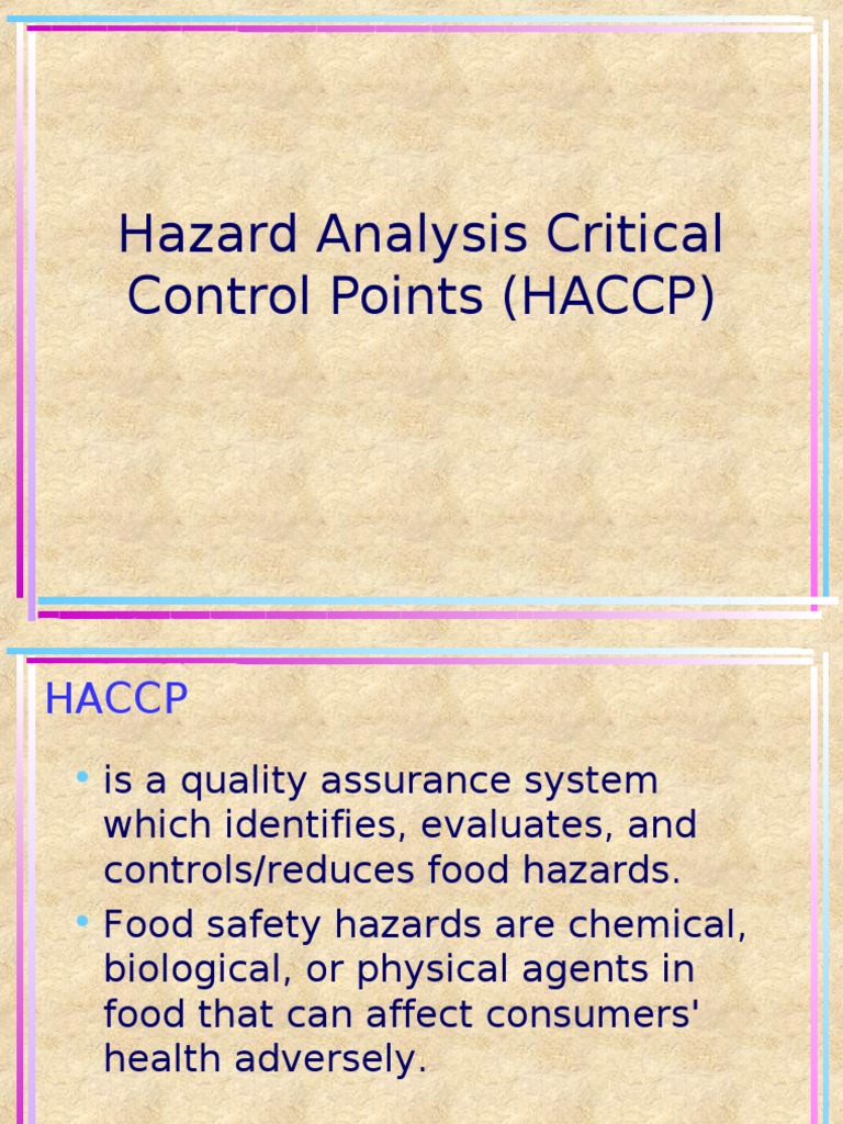 HACCP | PDF | Hazard Analysis And Critical Control Points | Verification And Validation