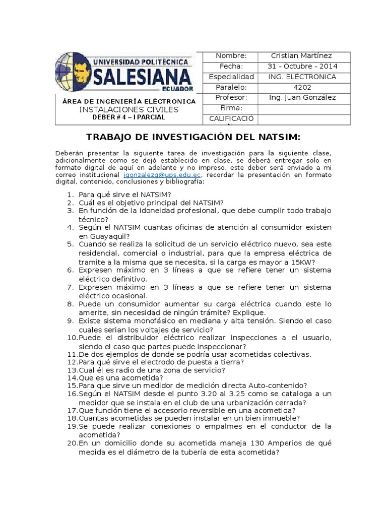 Normas NATSIM para Instalaciones Eléctricas | PDF | Electricidad ...
