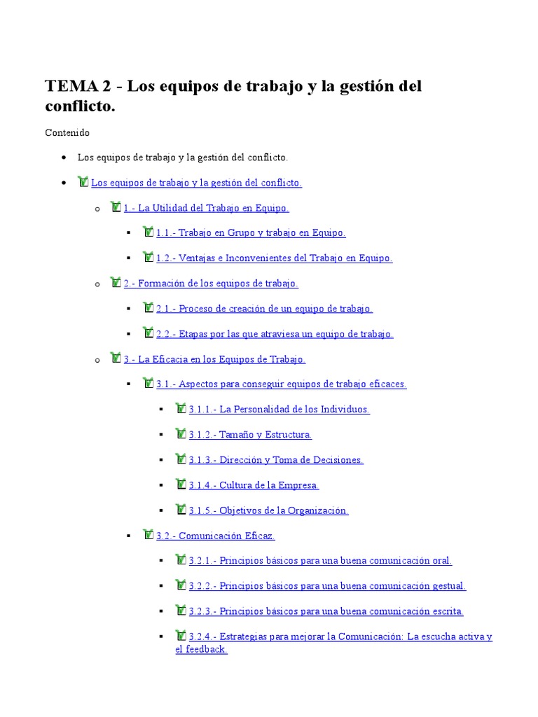 TEMA 2 - Los Equipos de Trabajo y La Gestión Del Conflicto. | Descargar ...