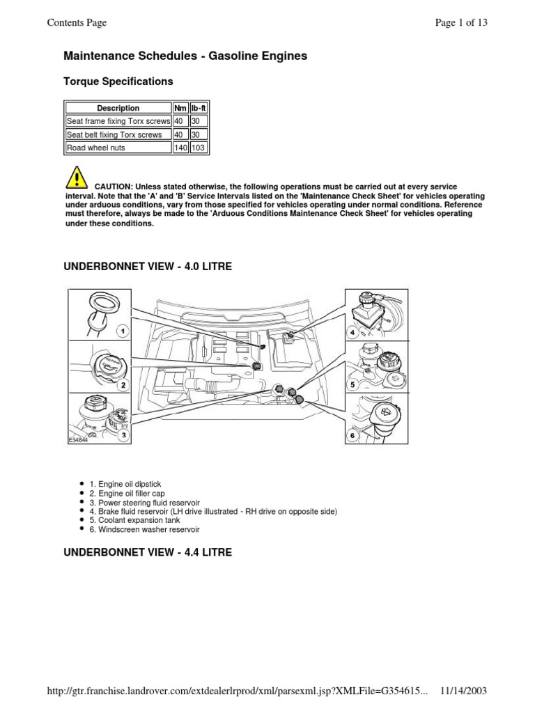 Land Rover LR3 Shop Manual Maintenance Schedules | PDF | Brake | Tire