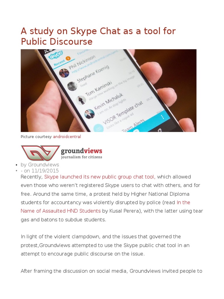 Skype Chat's Role in Public Discourse | PDF | Internet Forum | Social Media