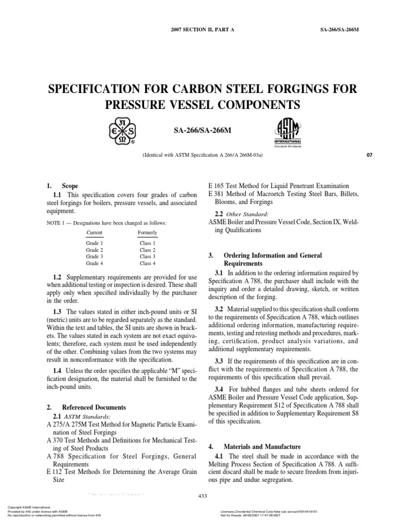 Asme Section II A Sa-266 Sa-266m | PDF | Heat Treating | Forging