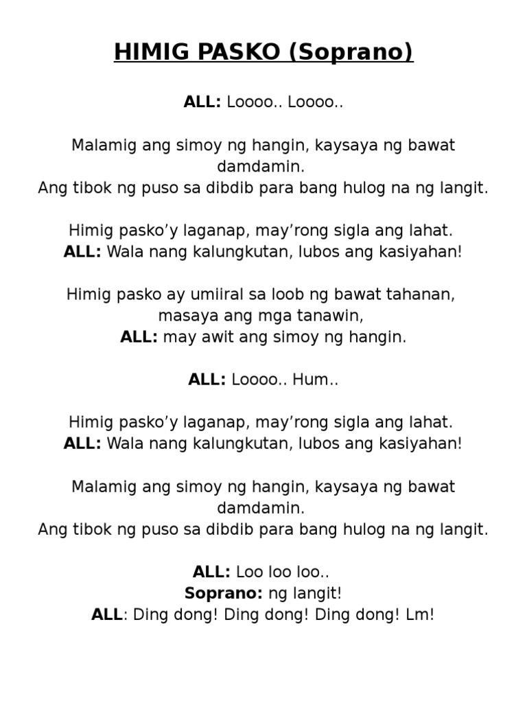 Himig Pasko Lyrics | PDF