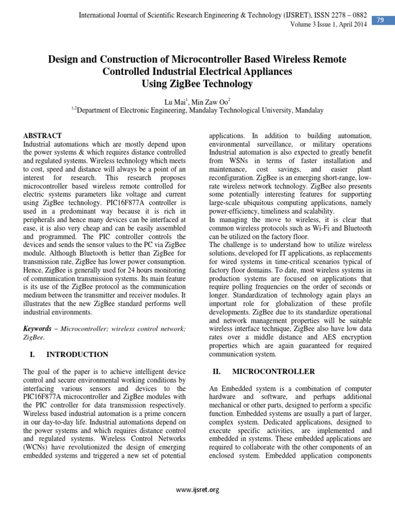 Design and Construction of Microcontroller Based Wireless Remote ...