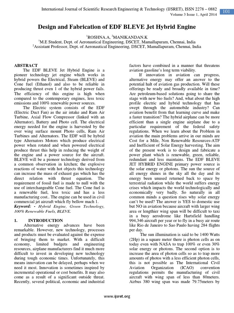 EDF BLEVE Jet Hybrid Engine Design | PDF | Engines | Jet Engine