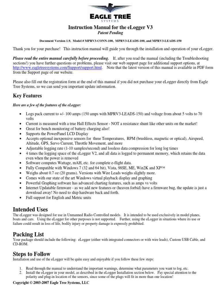 ELogger V3 Instruction Manual | PDF | Microsoft Windows | Electrical ...