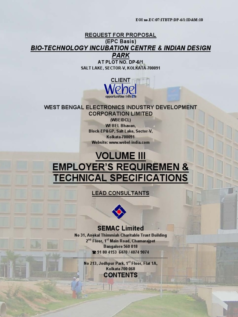 Volume Iii - Employer's Req & Tech Spec PDF | PDF | Laboratories ...