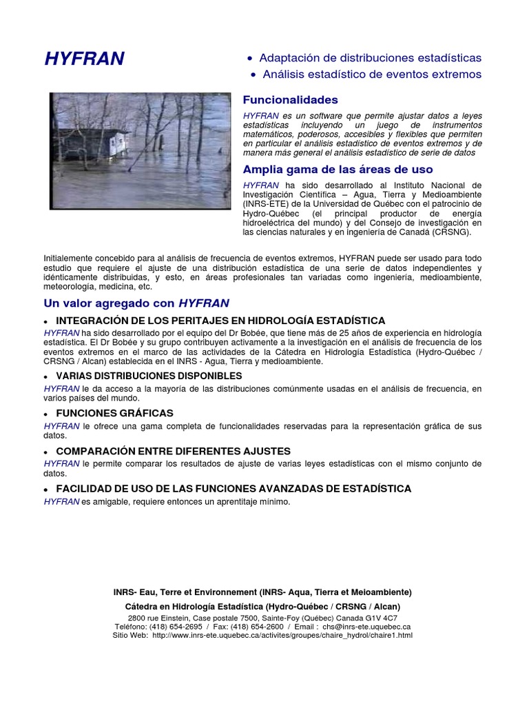 HYFRAN: Software para Análisis de Eventos Extremos | PDF | Hidrología ...