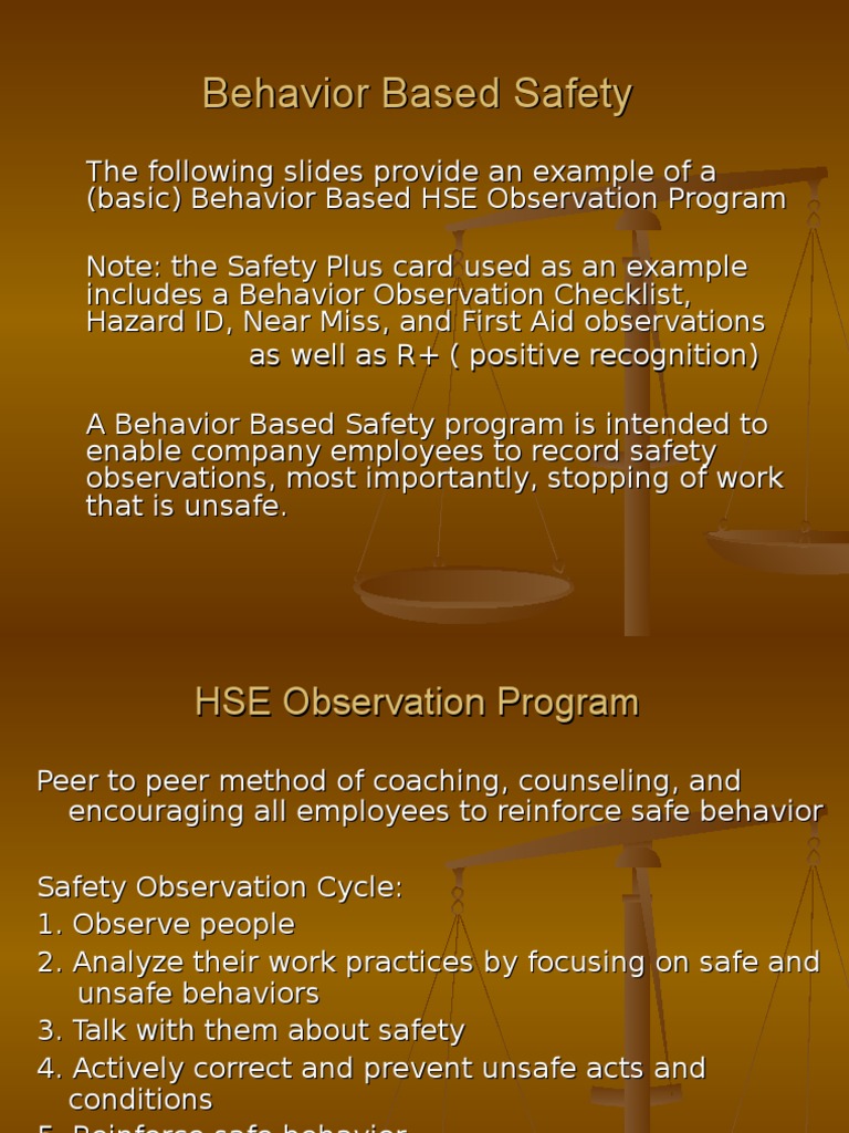 Basic Behavior Based Safety | PDF | Behavior | Business