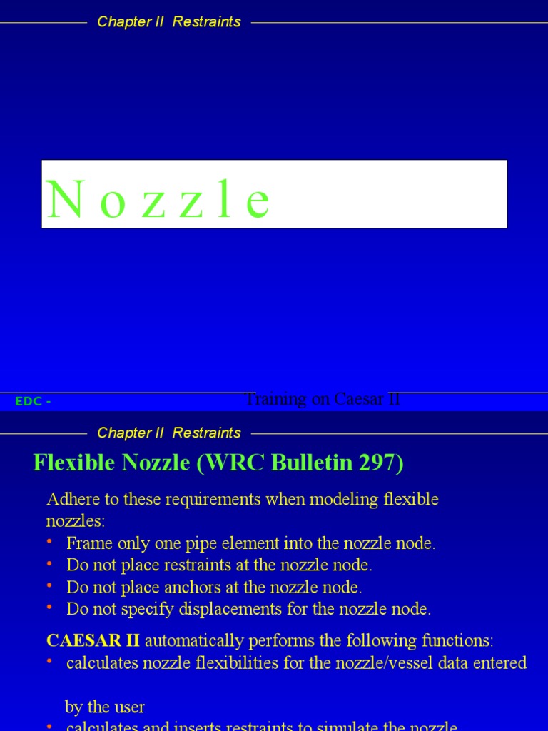 Caesar II Flexible Nozzle Training | PDF