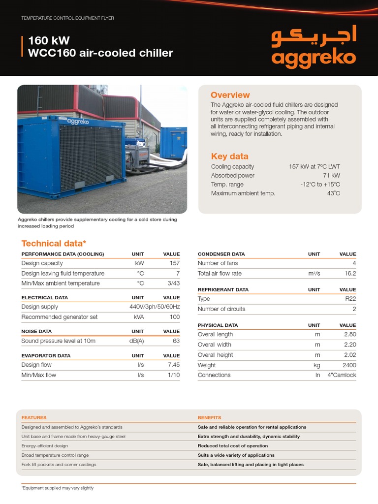 Aggreko Chiller | PDF | Air Conditioning | Chemical Engineering