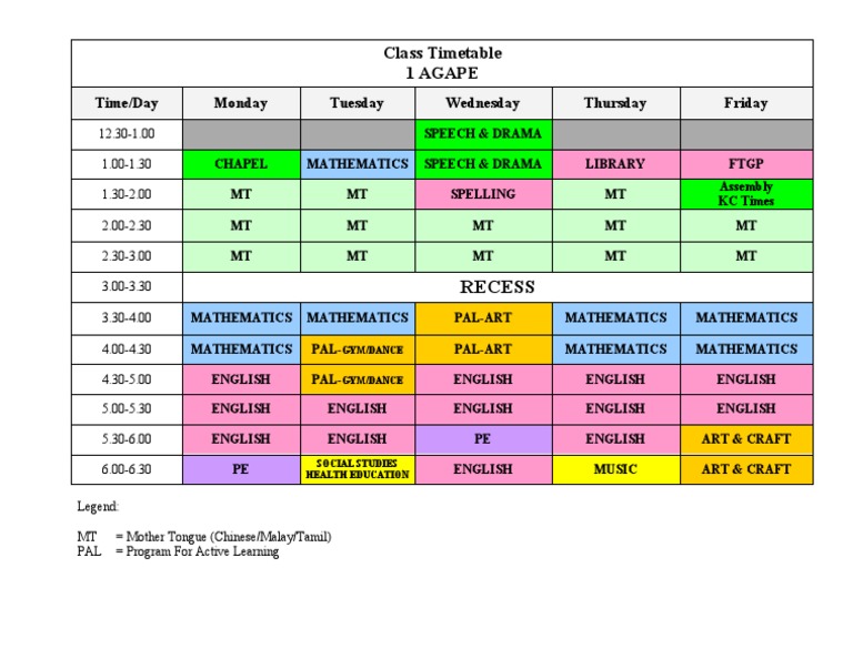Weekly Boarding School Schedule | PDF