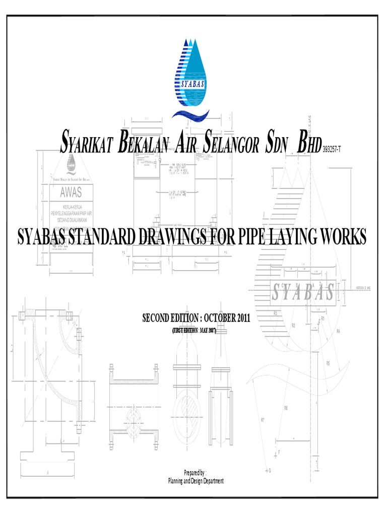 Syabas Standard Drawings For Pipe Laying Works | PDF